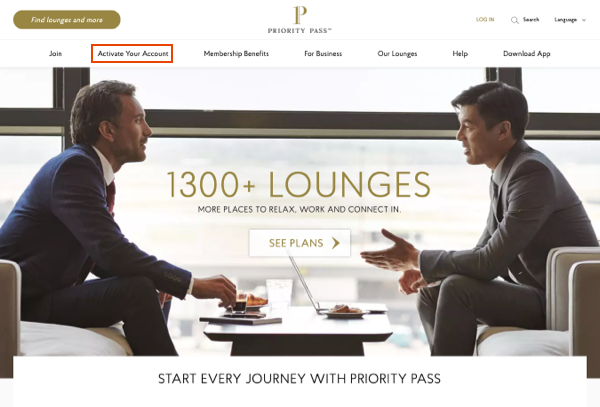 Activation l Priority Pass